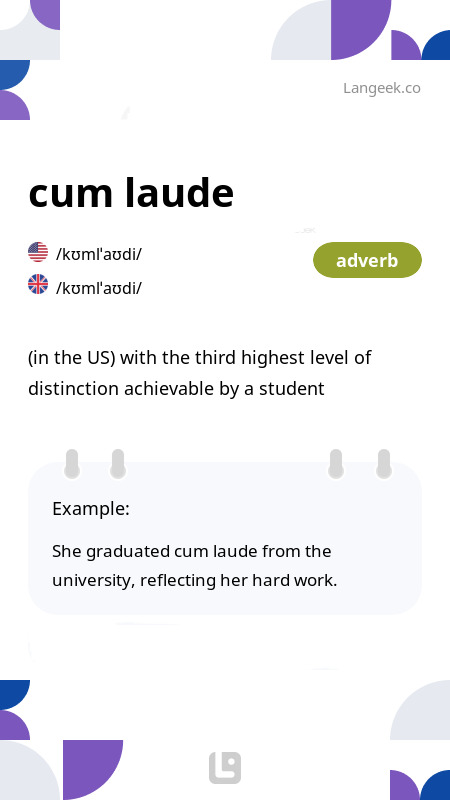 Definition & Meaning of "Cum laude" | Picture Dictionary
