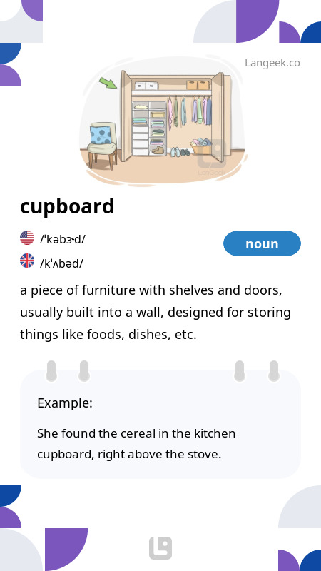 Definition & Meaning of "Cupboard" | LanGeek