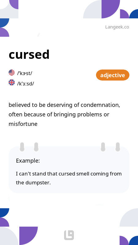 Definition & Meaning of "Cursed" | Picture Dictionary