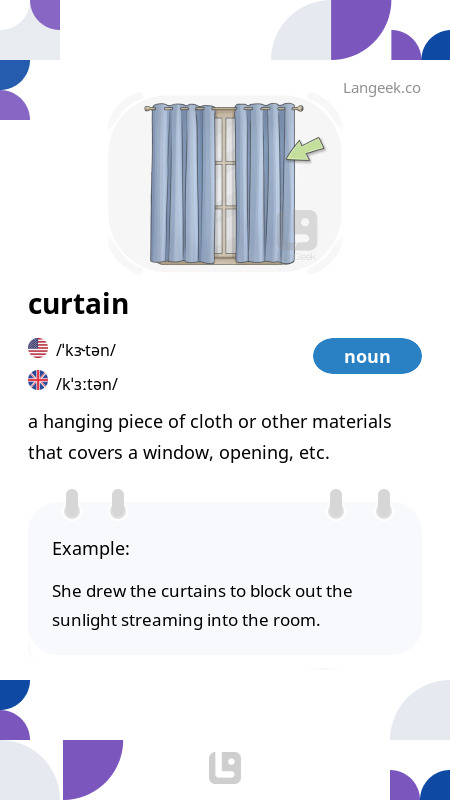 Definition & Meaning of "Curtain" | Picture Dictionary