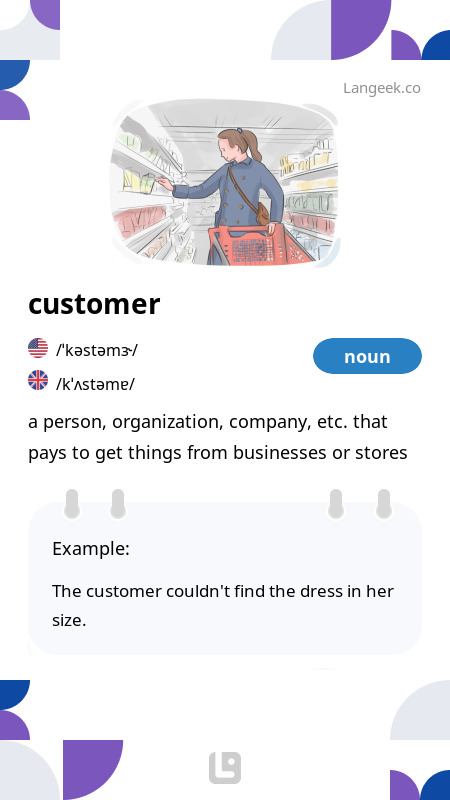 Definition & Meaning of "Customer" | Picture Dictionary