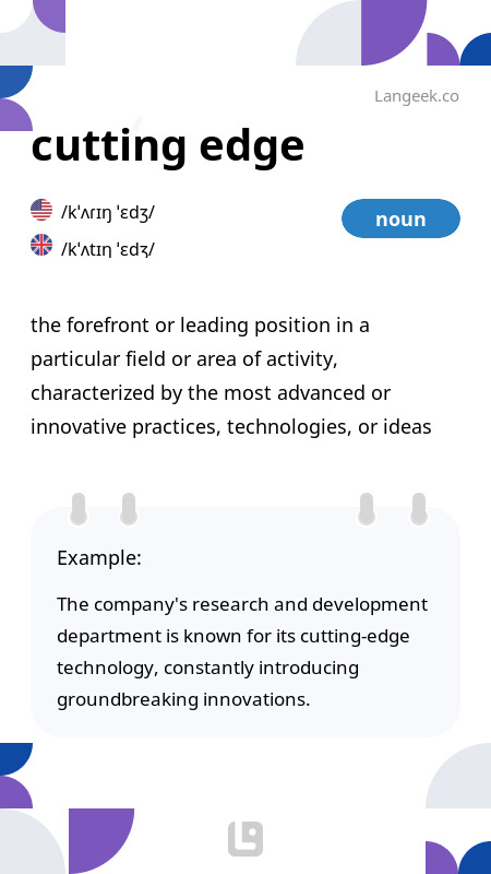 Definition & Meaning of "Cutting edge" | Picture Dictionary
