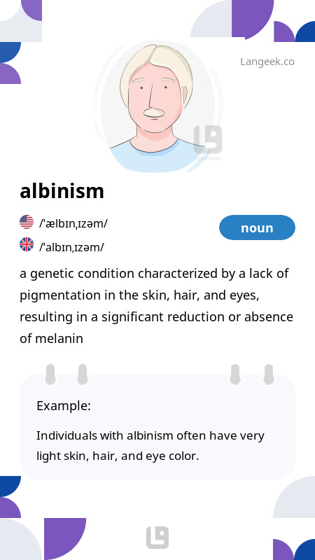 Definition & Meaning of "Albinism" | Picture Dictionary