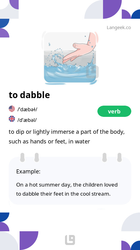 Definition & Meaning of "Dabble" | LanGeek