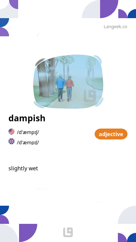 Definition & Meaning of "Dampish" | Picture Dictionary