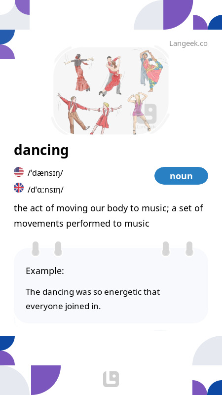 Definition & Meaning of "Dancing" | Picture Dictionary