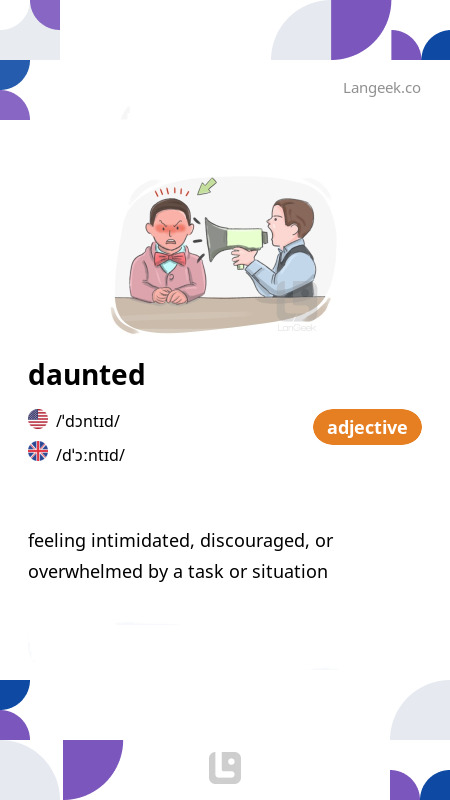 Definition & Meaning of "Daunted" | Picture Dictionary