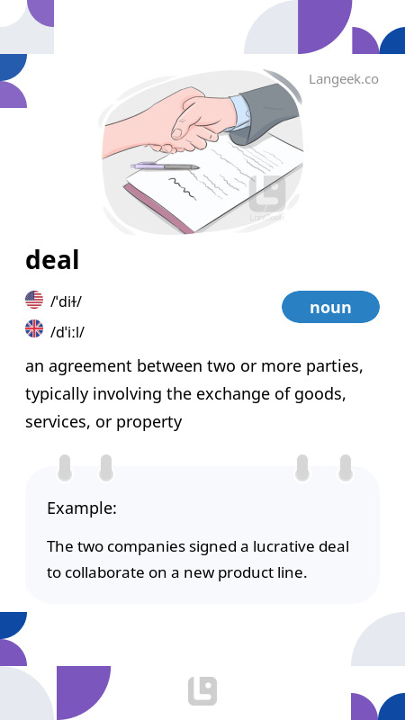 Definition & Meaning of "Deal" | Picture Dictionary