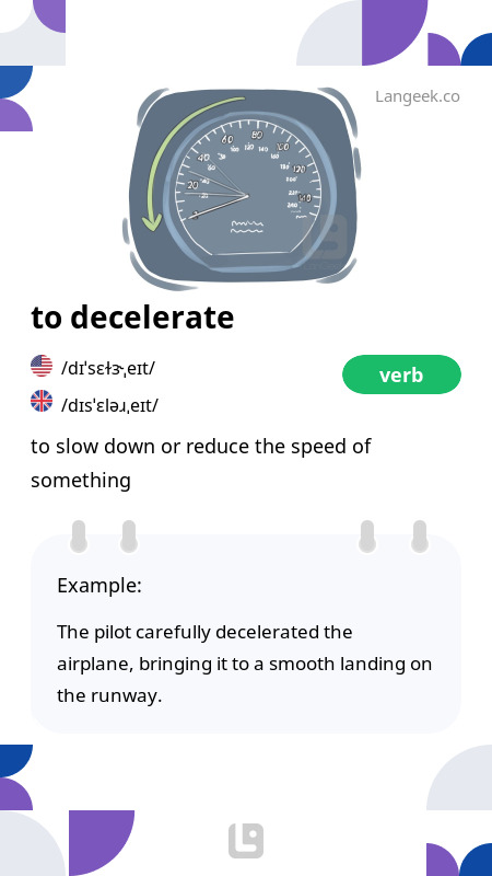 Definition & Meaning of "Decelerate" | Picture Dictionary