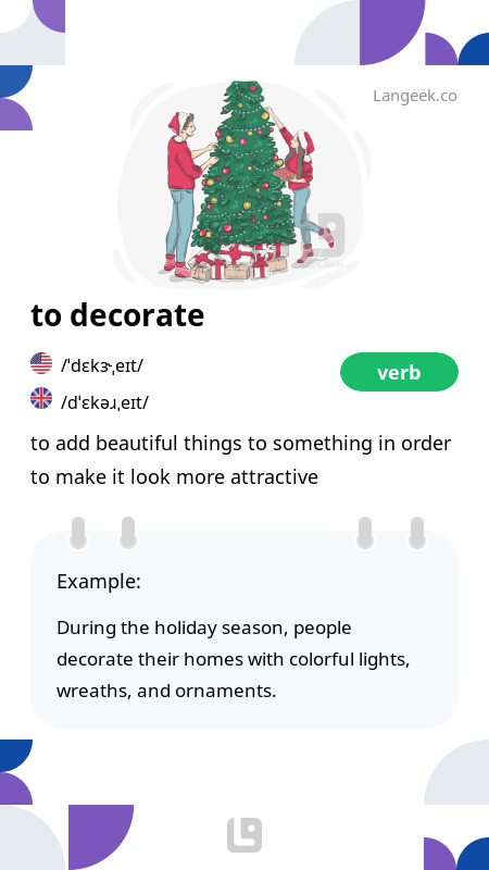 Definition & Meaning of "Decorate" | Picture Dictionary