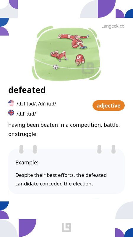 Definition & Meaning of "Defeated" | Picture Dictionary