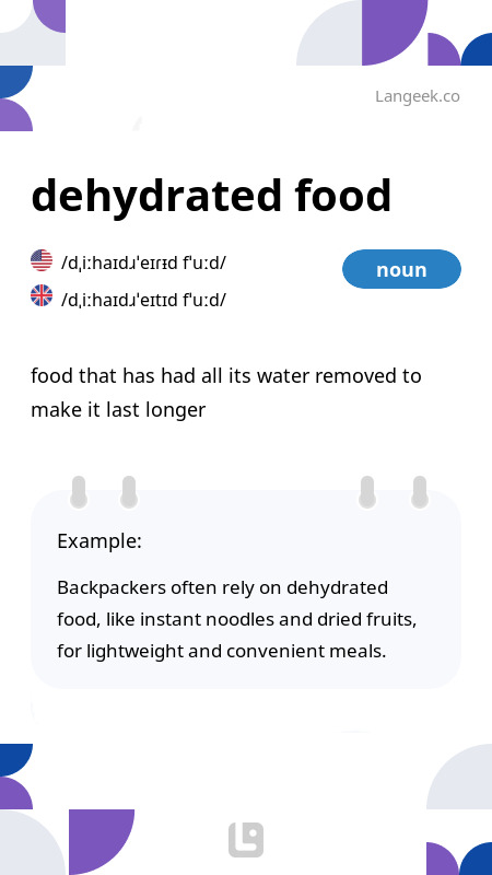 Definition & Meaning of "Dehydrated food" | Picture Dictionary