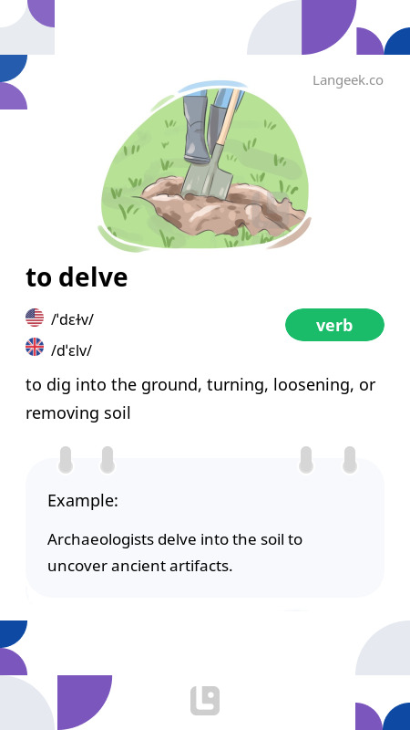 Definition & Meaning of "Delve" | Picture Dictionary