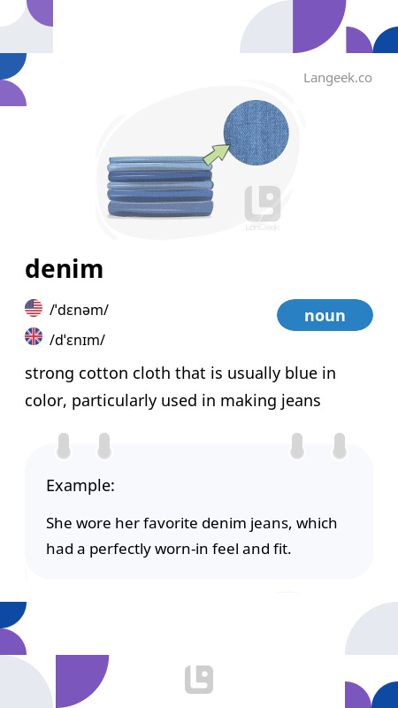 Definition & Meaning of "Denim" | LanGeek