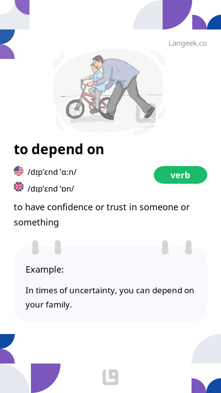 Definition & Meaning of "Depend on" | Picture Dictionary