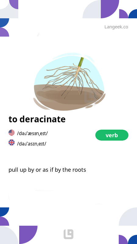 Definition & Meaning of "Deracinate" | Picture Dictionary