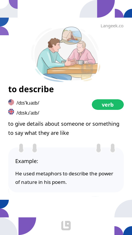 Definition & Meaning of "Describe" | Picture Dictionary