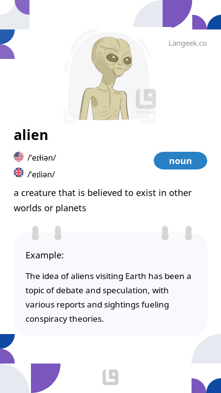 Definition & Meaning of "Alien" | Picture Dictionary