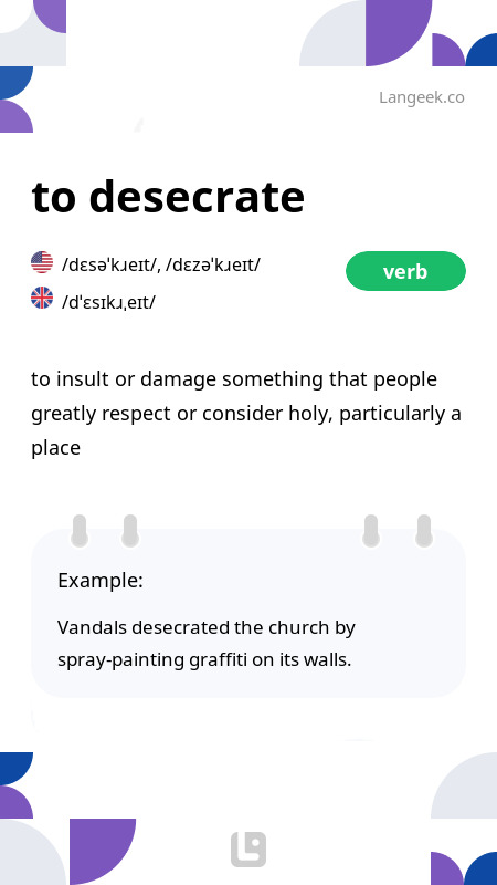 Definition & Meaning of "Desecrate" | Picture Dictionary