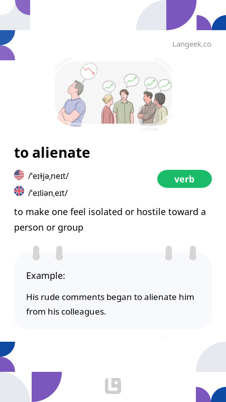 Definition & Meaning of "Alienate" | Picture Dictionary