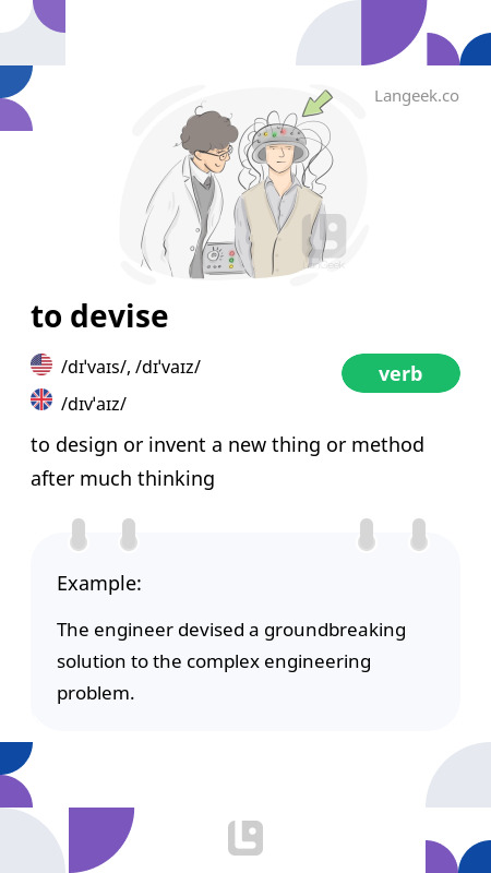 Definition & Meaning of "Devise" | Picture Dictionary