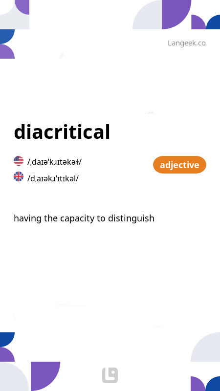Definition & Meaning of "Diacritical" | Picture Dictionary