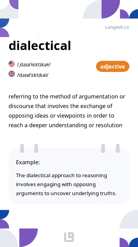 Definition & Meaning of "Dialectical" | Picture Dictionary
