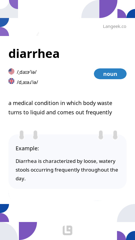 Definition & Meaning of "Diarrhea" | Picture Dictionary