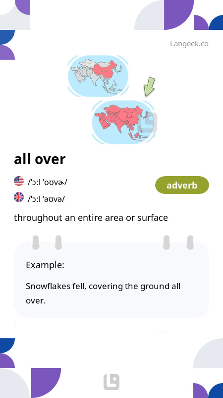 Definition & Meaning of "All over" | Picture Dictionary