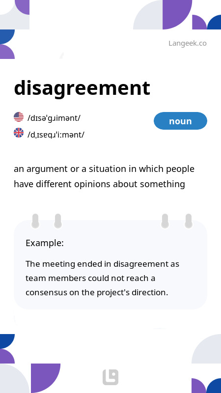 Definition & Meaning of "Disagreement" | Picture Dictionary