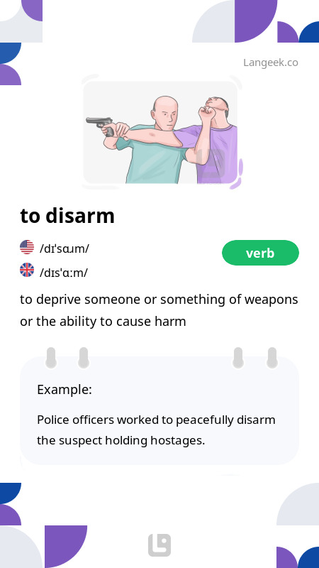 Definition & Meaning of "Disarm" | Picture Dictionary