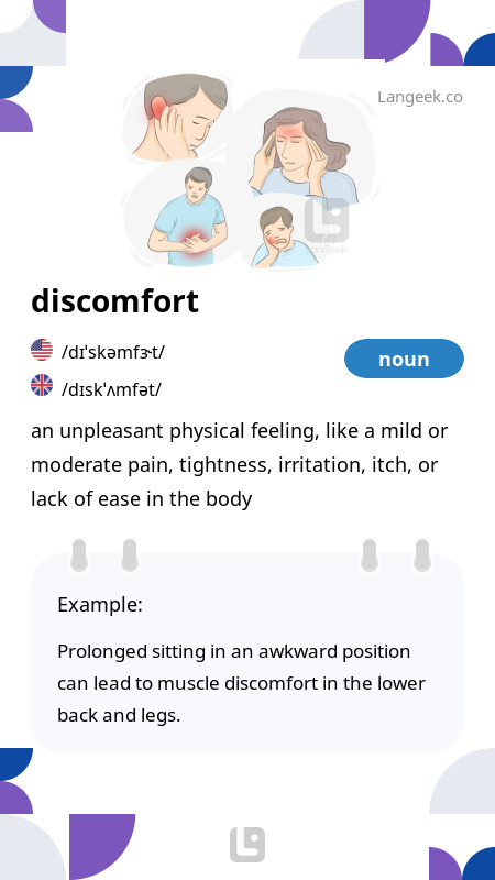 Definition & Meaning of "Discomfort" | LanGeek