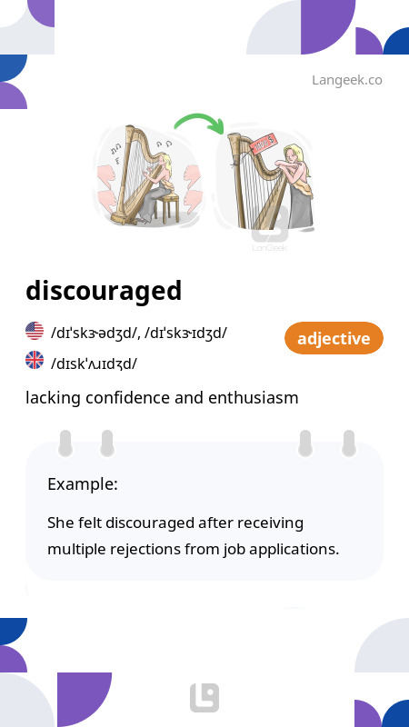 Definition & Meaning of "Discouraged" | Picture Dictionary