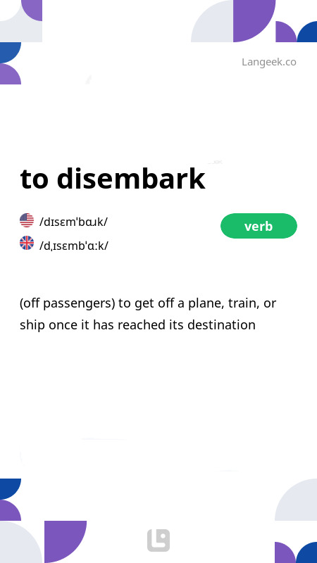 Definition & Meaning of "Disembark" | Picture Dictionary