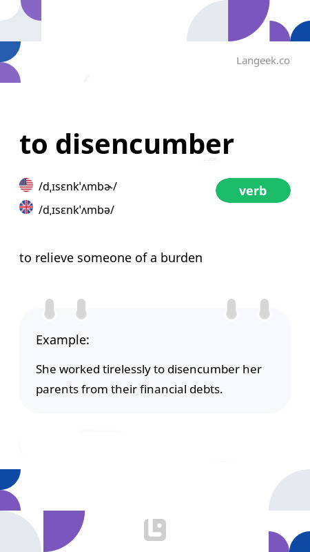 Definition & Meaning of "Disencumber" | Picture Dictionary