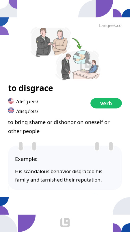 Definition & Meaning of "Disgrace" | LanGeek