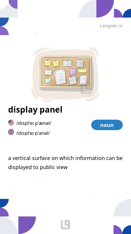 Definition & Meaning of "Display panel" | LanGeek