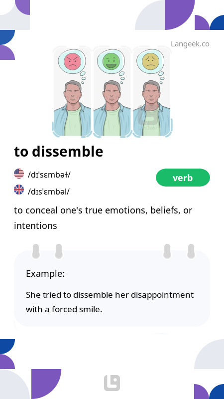 Definition & Meaning of "Dissemble" | LanGeek