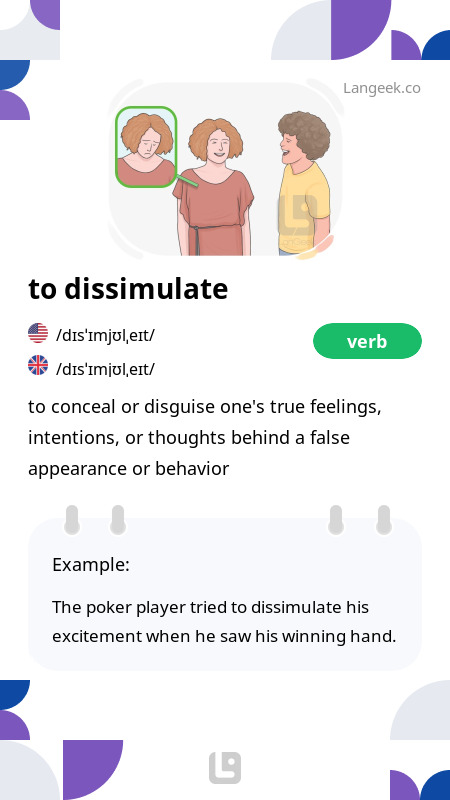 Definition & Meaning of "Dissimulate" | Picture Dictionary