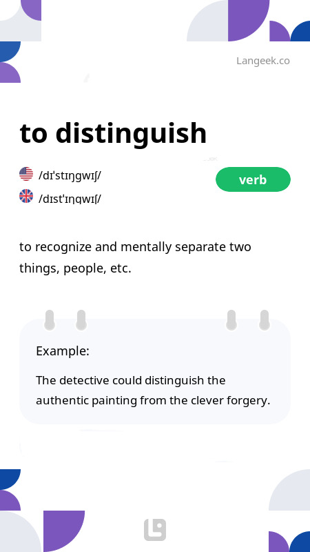 Definition & Meaning of "Distinguish" | Picture Dictionary