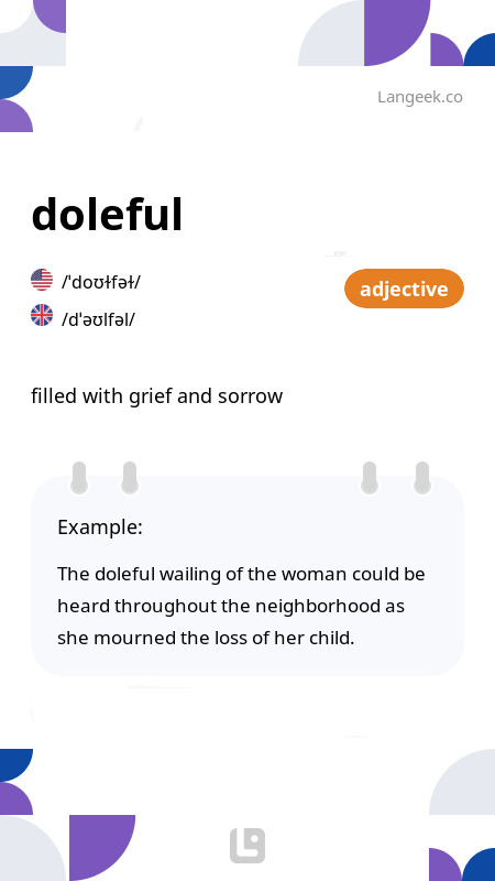 Definition & Meaning of "Doleful" | Picture Dictionary