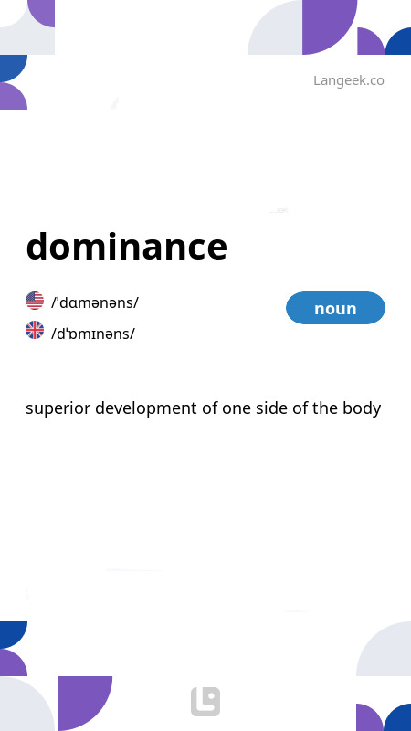 Definition & Meaning of "Dominance" | Picture Dictionary