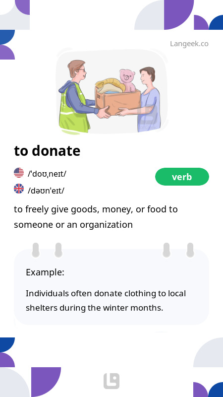 Definition & Meaning of "Donate" | Picture Dictionary