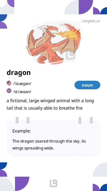 Definition & Meaning of "Dragon" | LanGeek