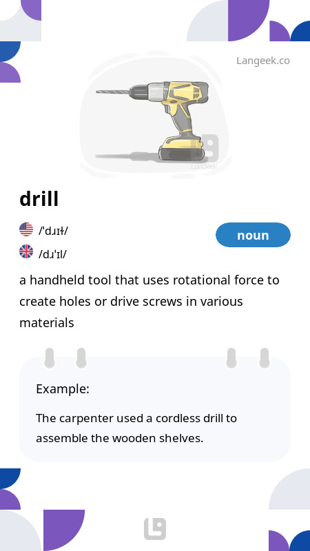 Definition & Meaning of "Drill" | Picture Dictionary