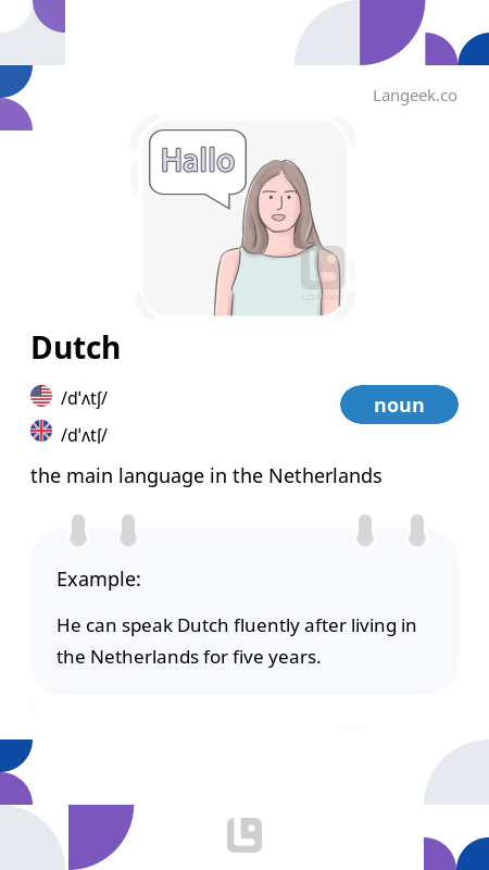 Definition & Meaning of "Dutch" | LanGeek