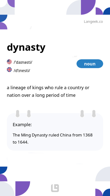 Definition & Meaning of "Dynasty" | Picture Dictionary