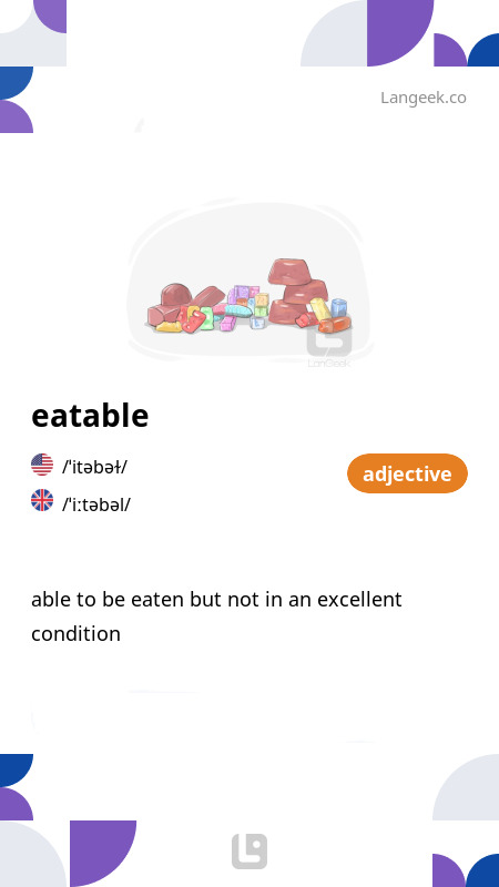 Definition & Meaning of "Eatable" | Picture Dictionary