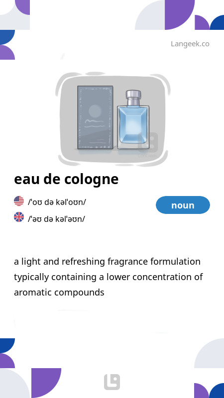 Definition & Meaning of "Eau de cologne" | Picture Dictionary