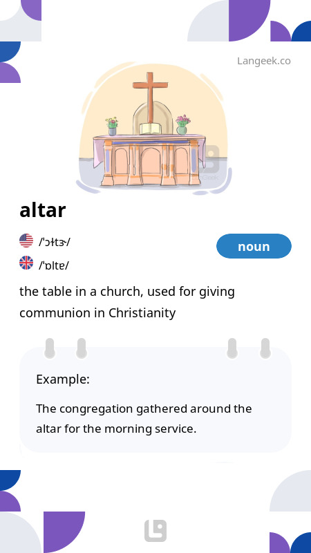 Definition & Meaning of "Altar" | Picture Dictionary